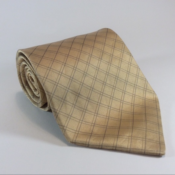 Giorgio Armani | Accessories | Giorgio Armani Gold Hatch Silk Men Tie ...
